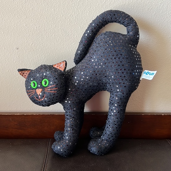 Hug & Luv | Holiday | Halloween Black Sparkly Sequined Cat Decoration ...